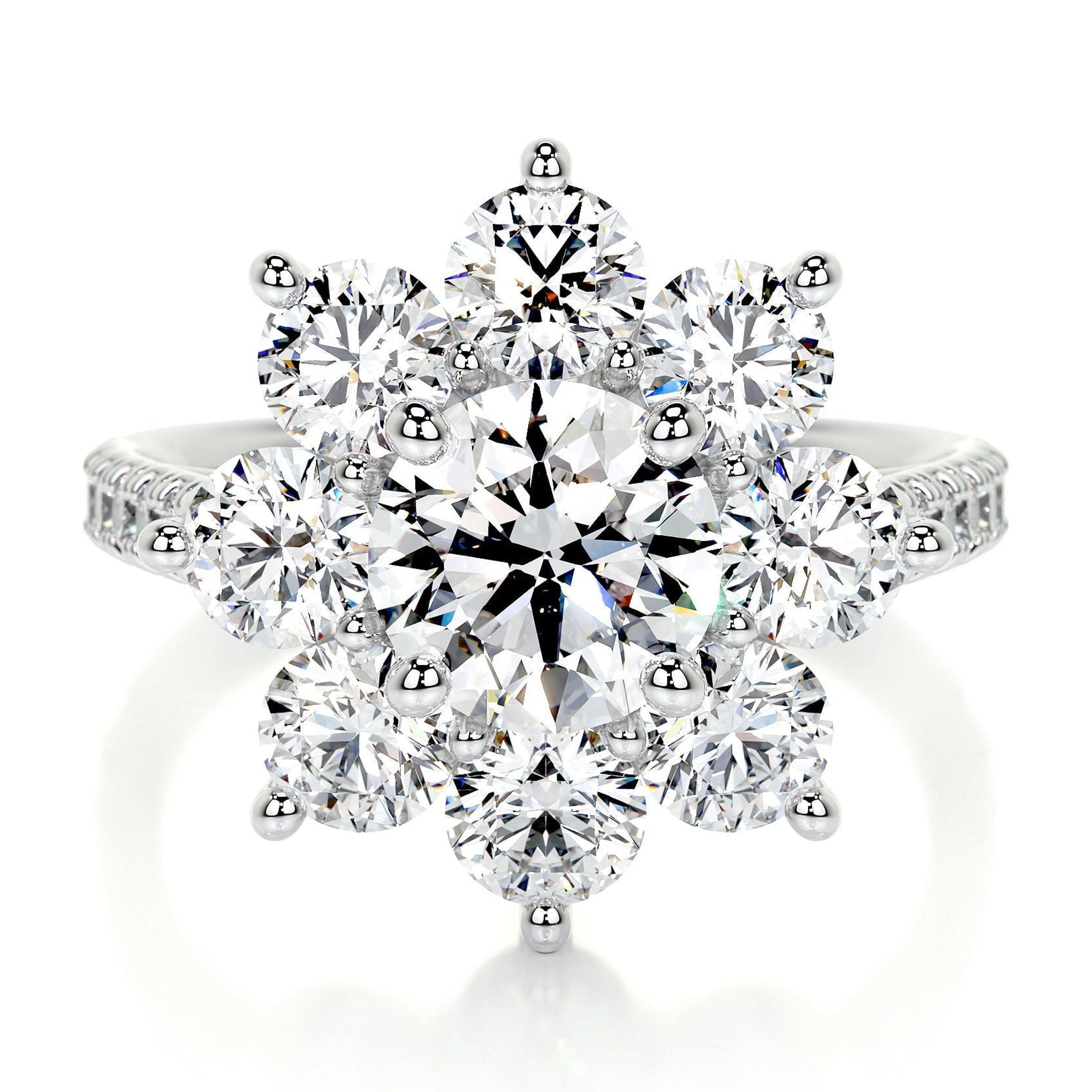 First Jewel Round Cut Brilliant 1.8 Ct Diamond Ring - White Gold Over ...