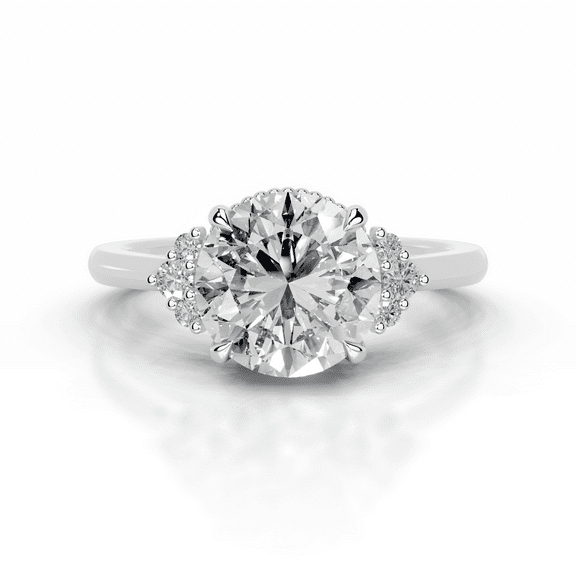 First Jewel Wedding Ring - Round Cut Brilliant 2.4 Ct Diamond Ring ...