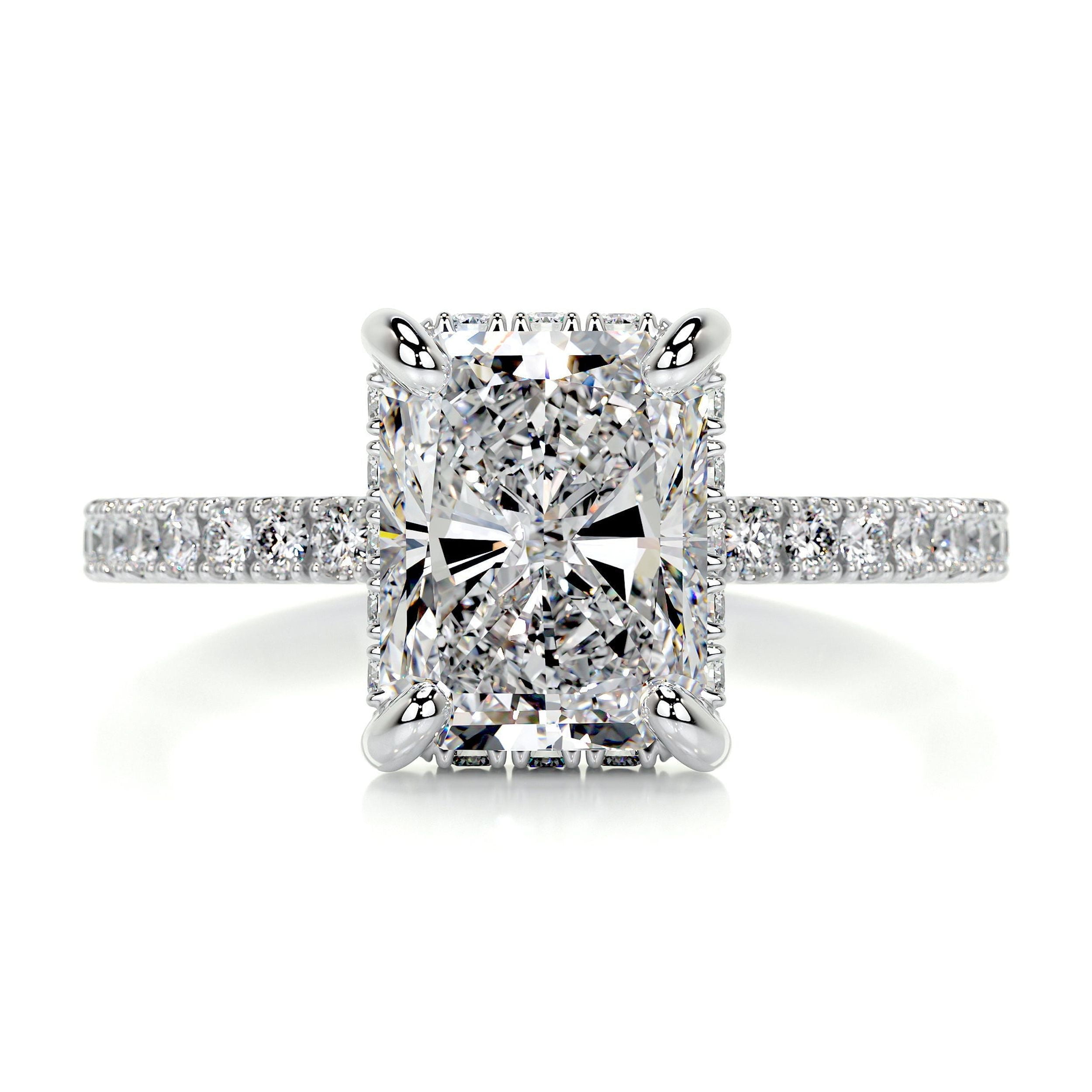First Jewel Silver 14K White Gold Over Ring for Her - Radiant Cut ...