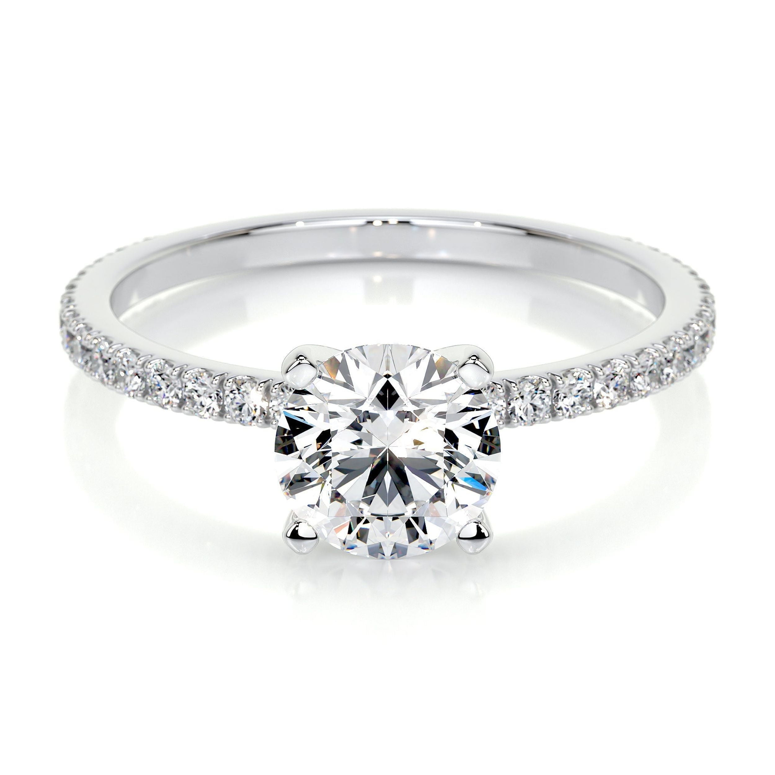 First Jewel Silver 14K White Gold Over Ring for Her - Wedding Ring ...