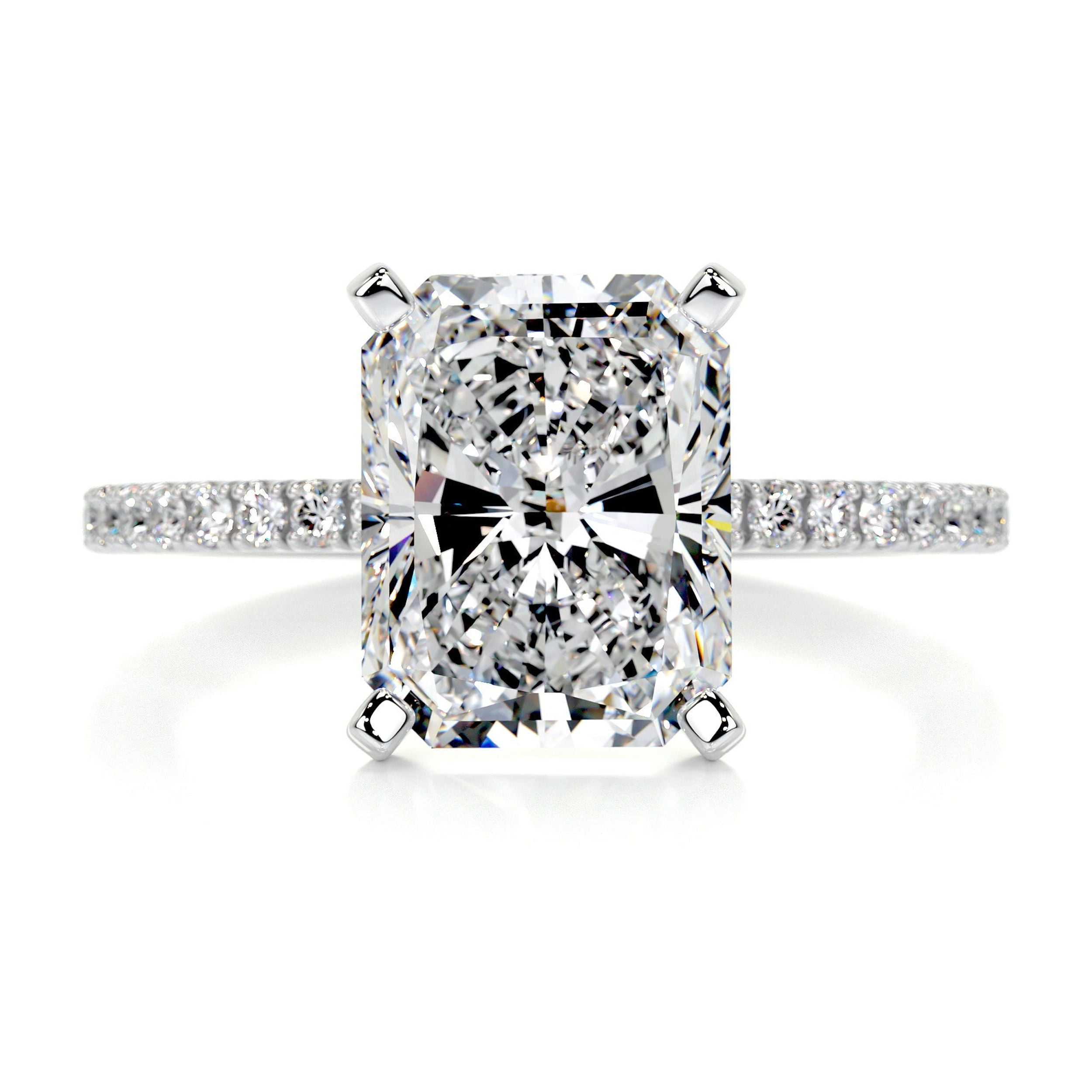 First Jewel Silver 14k White Gold Over Ring - Excellent 2.3 Ct Radiant ...