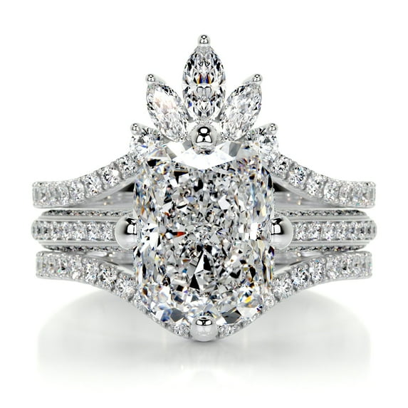 First Jewel Stunning Radiant Cut Bridal Set Wedding Engagement Ring - 2 ...