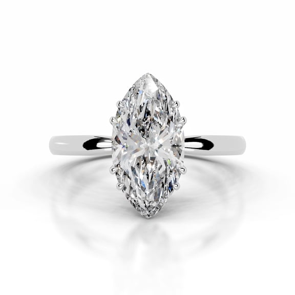 First Jewel 2.1 Ct VVS1/D Round Cut Lab Created Simulated Diamond Ring ...