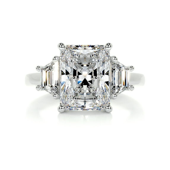 First Jewel White Gold Over 14K Silver Diamond Ring for Her - Radiant ...
