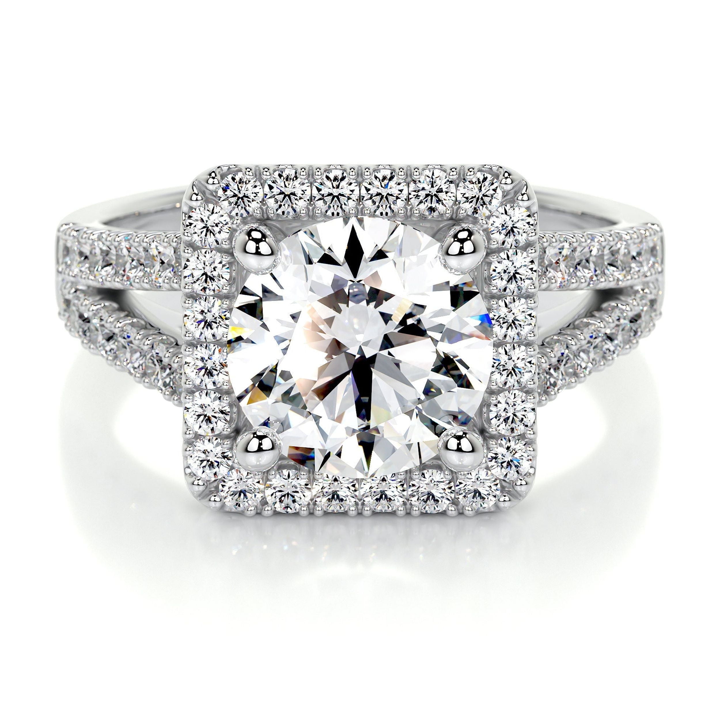 First Jewel White Gold Over 14K Silver Diamond Ring - Wedding Ring ...