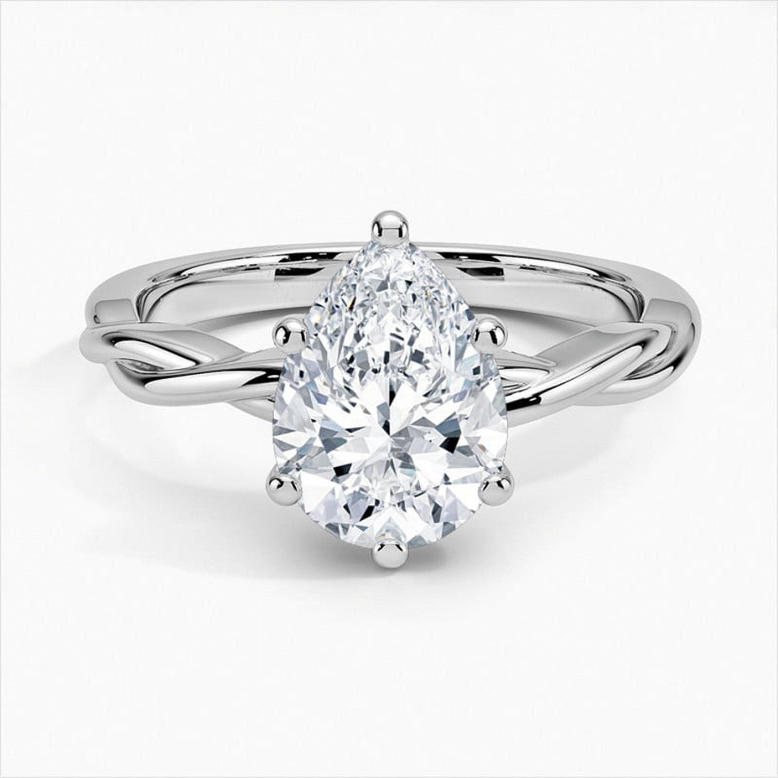 First Jewelry 1.8 Ct Emerald Cut Moissanite Rings - 14K White Gold ...