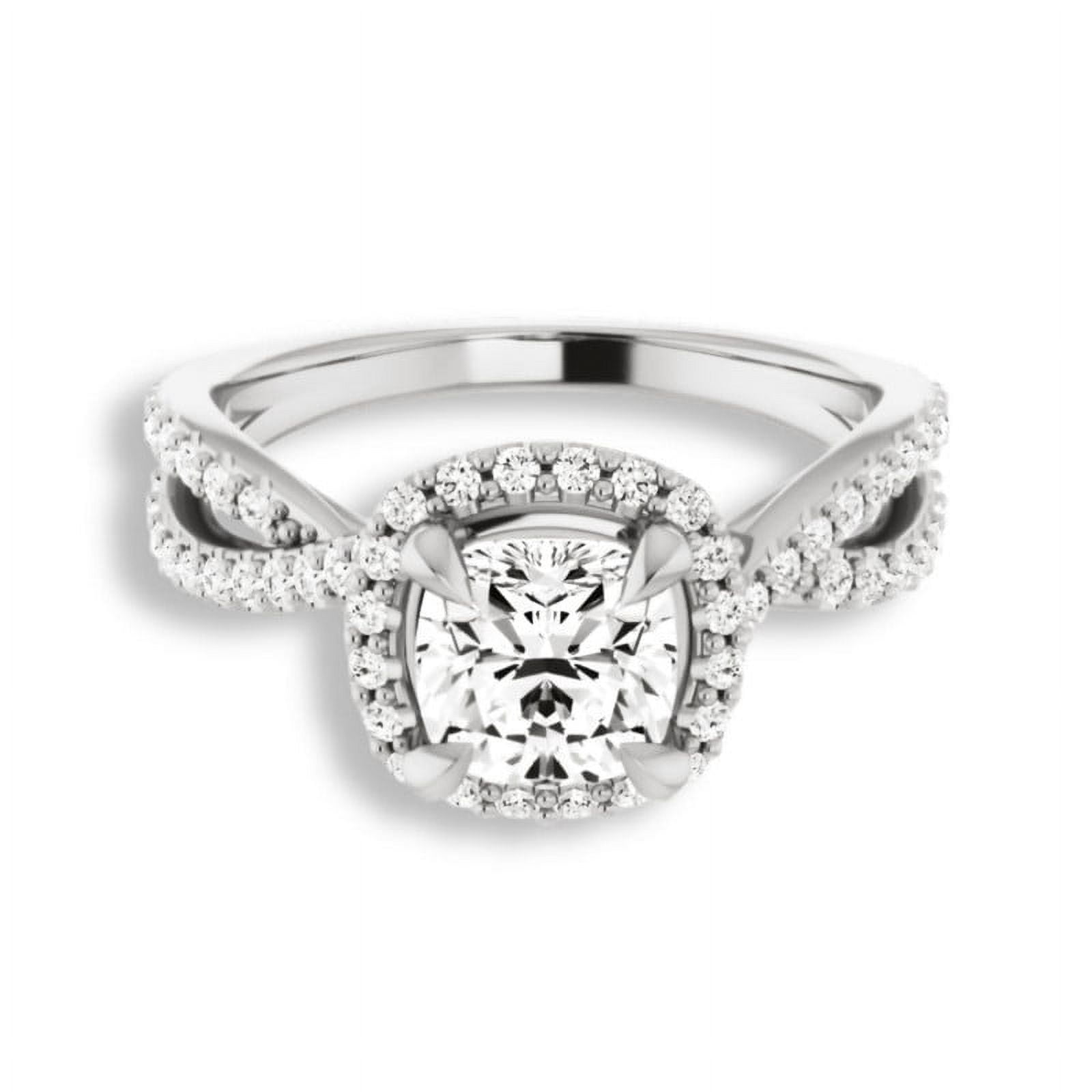 First Jewelry 14K White Gold Plated Ring - Cushion Cut 1.8 Ct ...
