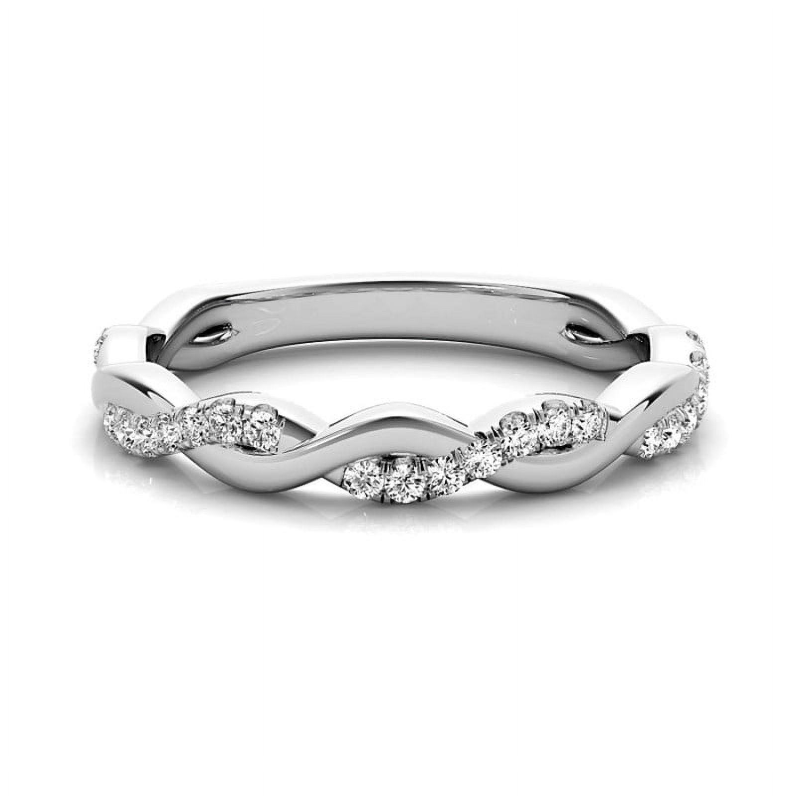 First Jewelry 14K White Gold Plated Rings - 0.8 Ct Round Cut Moissanite ...