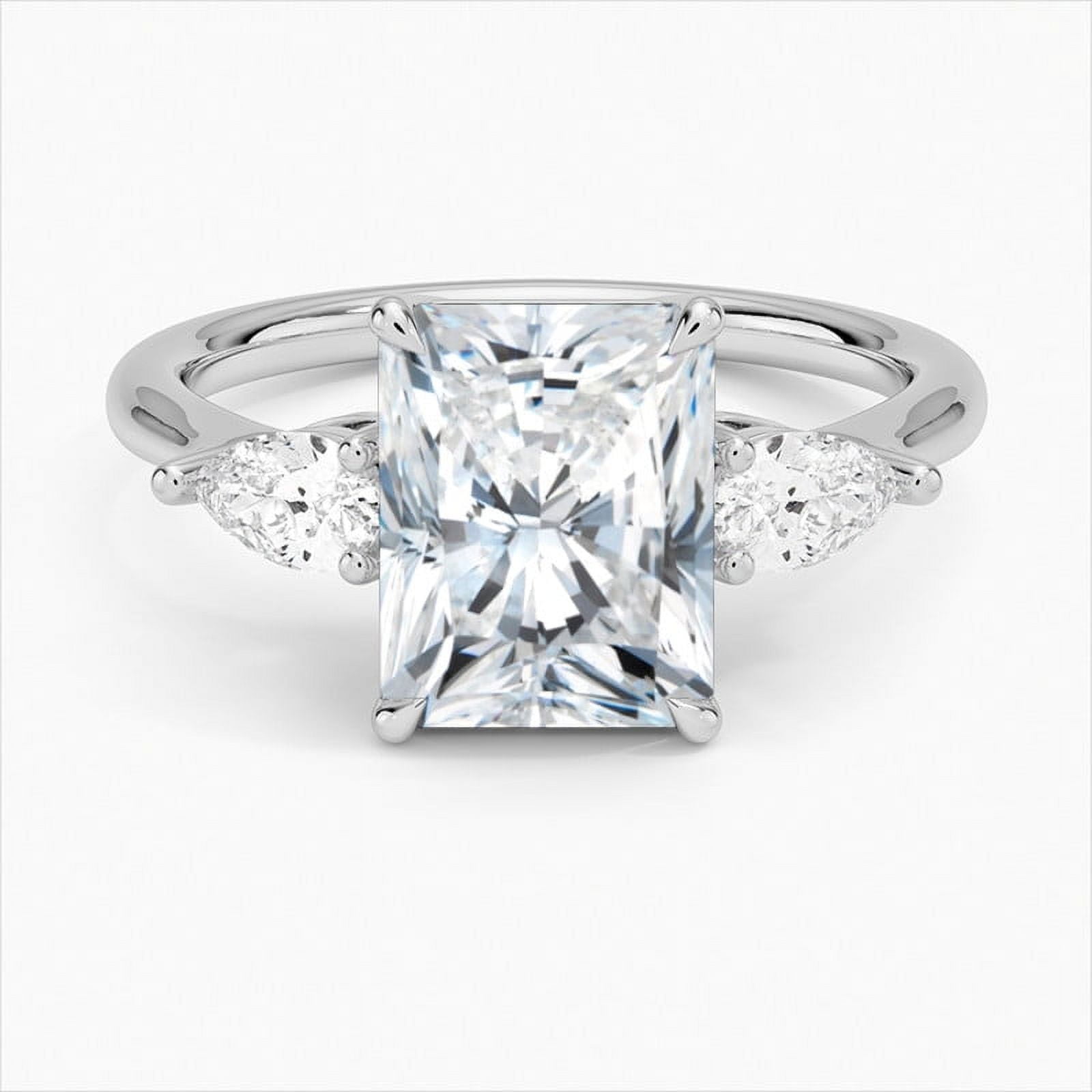 First Jewelry 14K White Gold Plated Rings - 2.1 Ct Radiant Cut ...