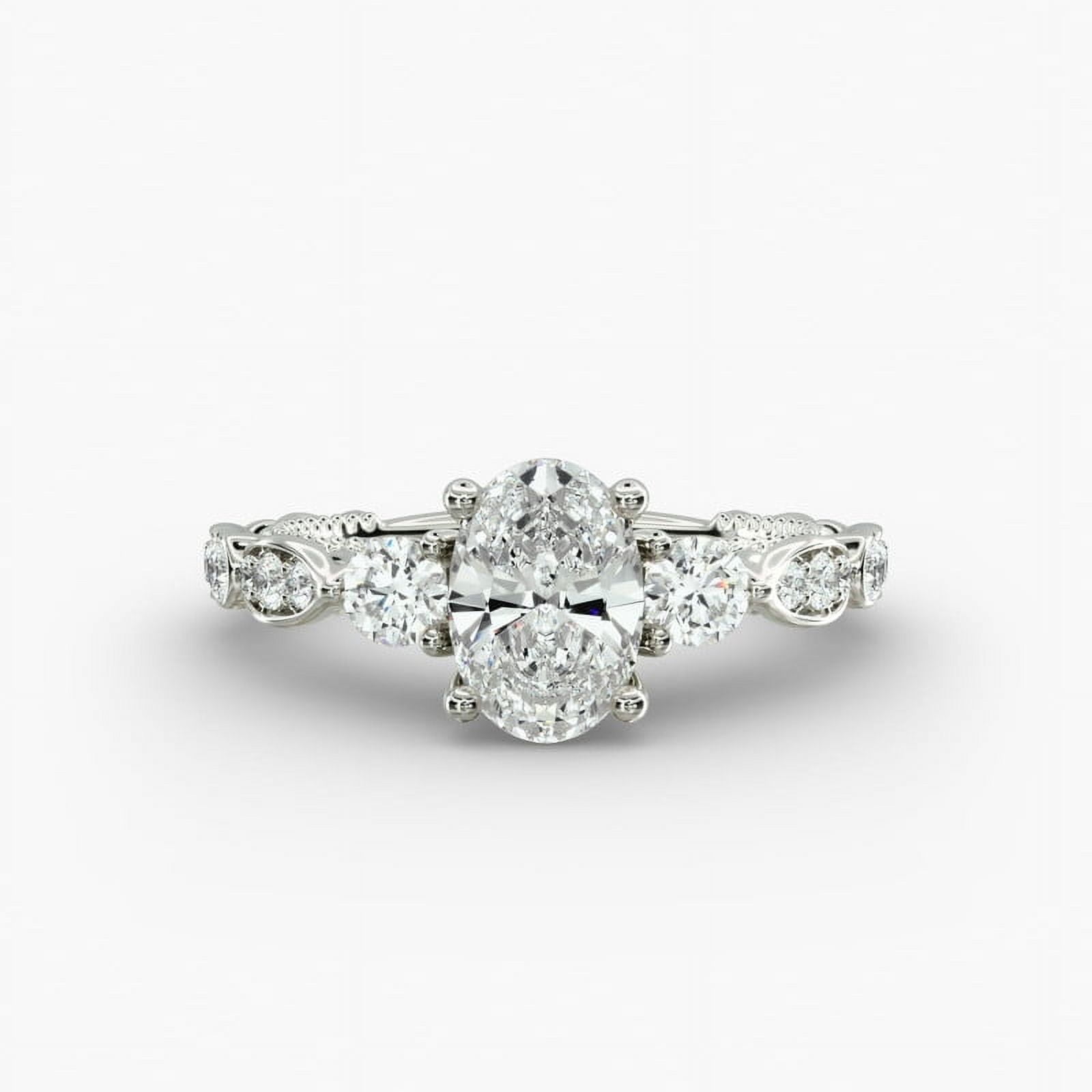 First Jewelry 14k White Gold Plated Solitaire Band - Oval Cut 1.8 Ct ...