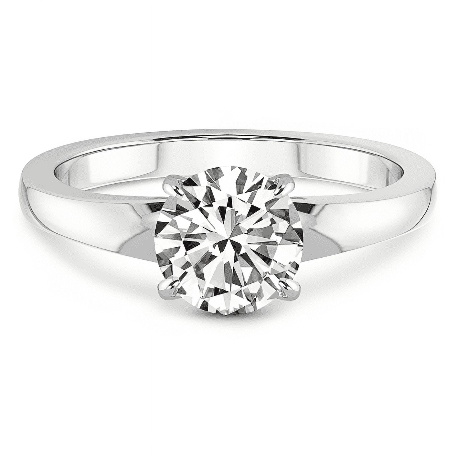 First Jewelry 2.1 Ct Round Cut Moissanite Engagement Ring - 14K White ...