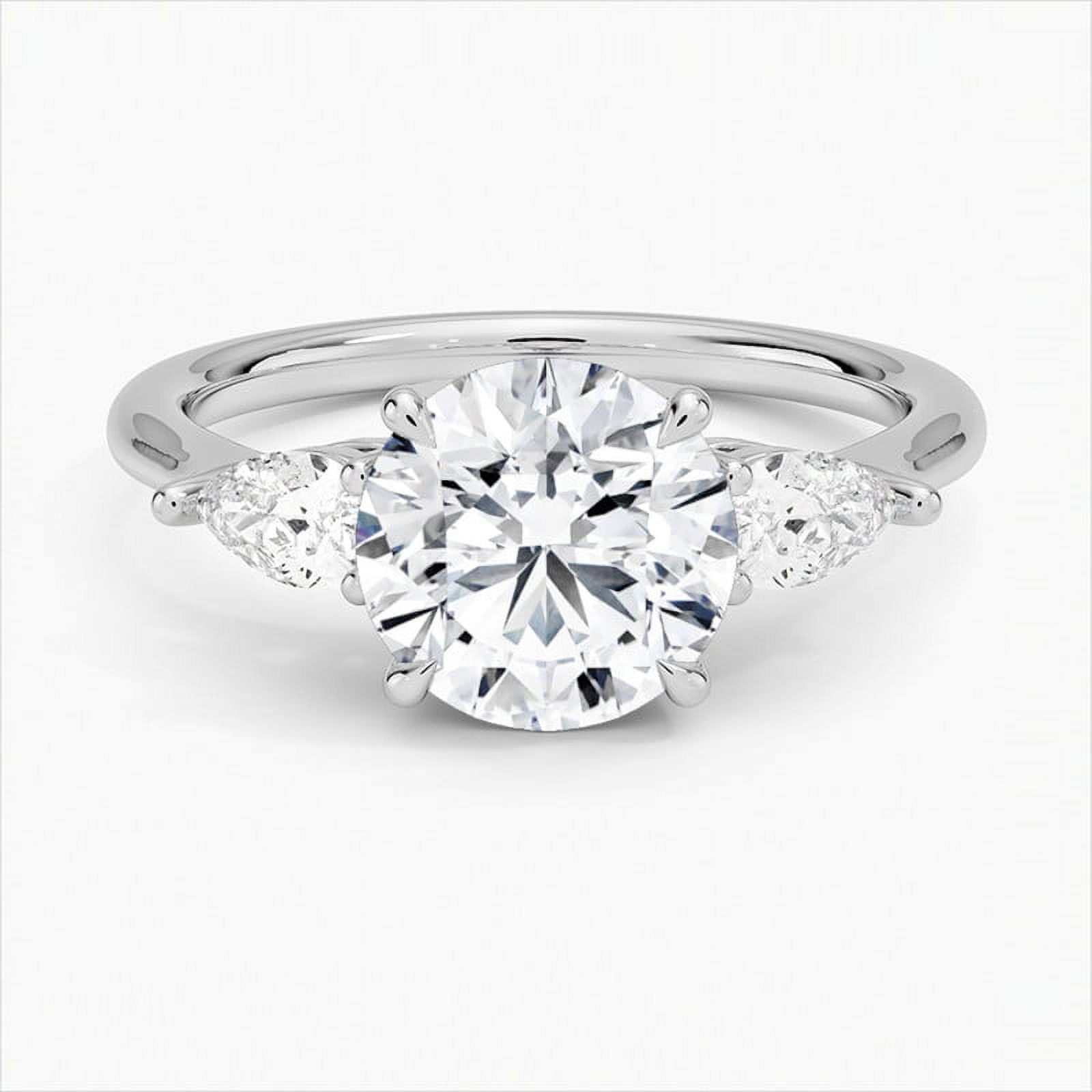 First Jewelry 2.1 Ct Round Cut Moissanite Rings - 14K White Gold Plated ...