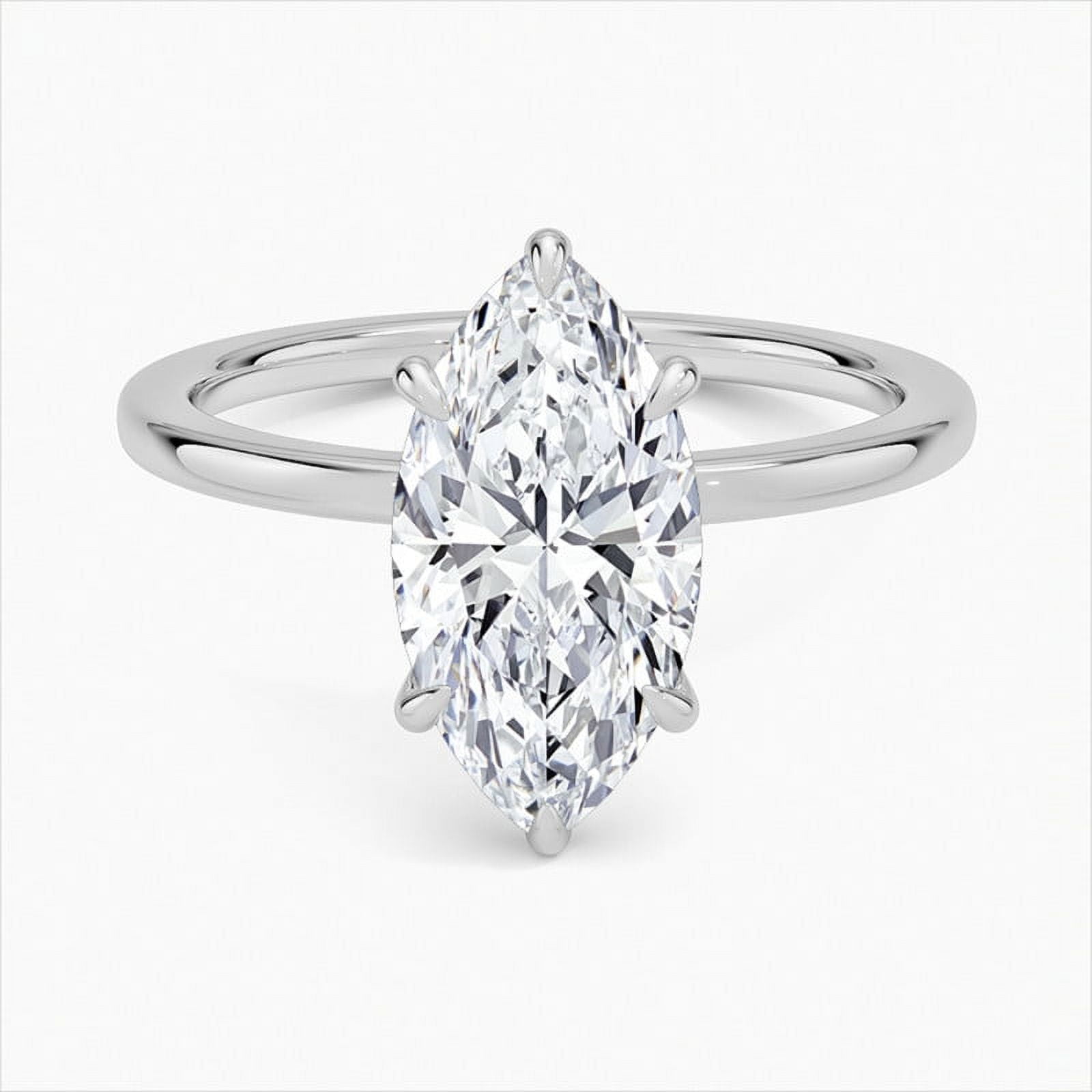 First Jewelry 2 Ct Marquise Cut Moissanite Engagement Ring - Hidden ...