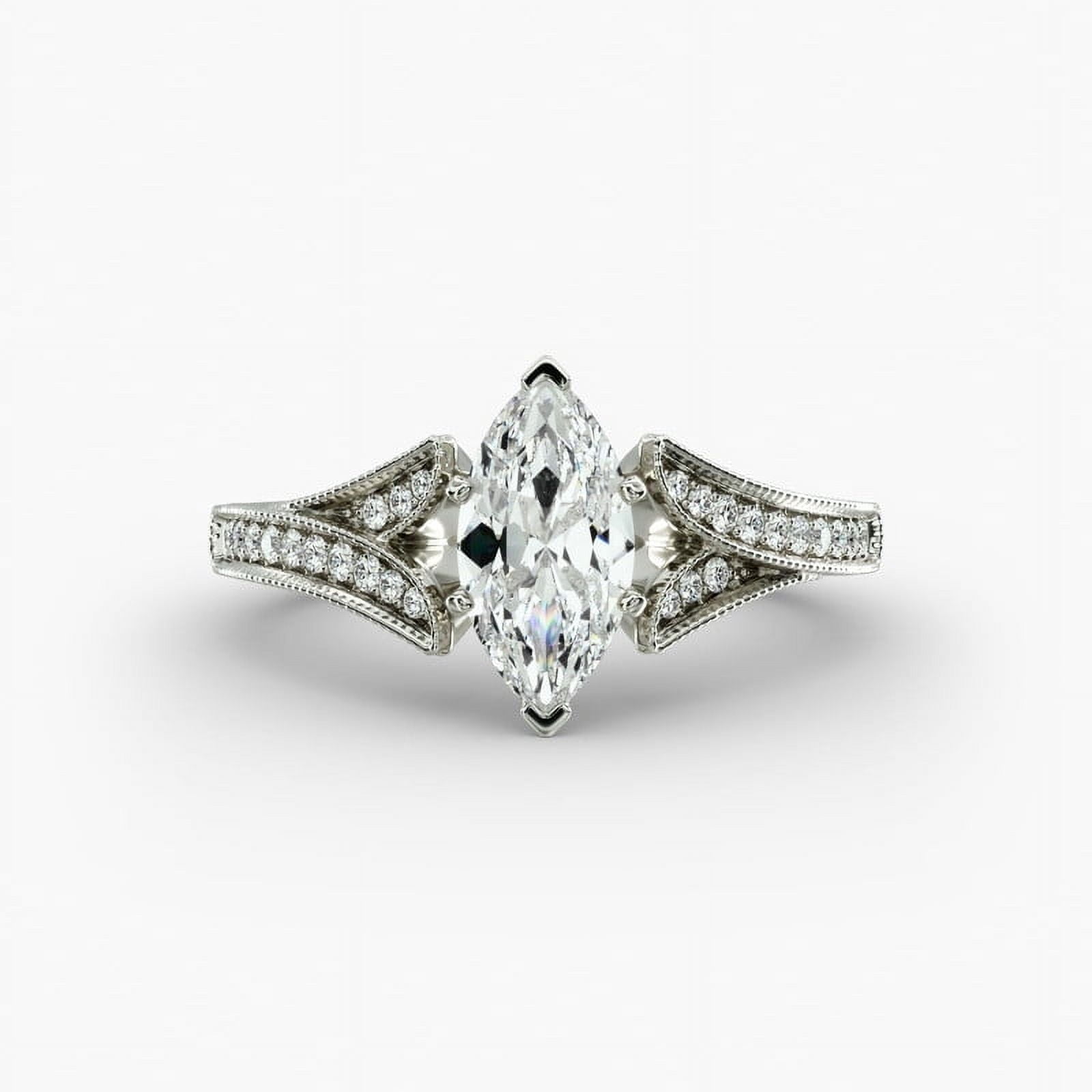 First Jewelry Moissanite 1.5 Ct Marquise Cut Moissanite Engagement Band ...