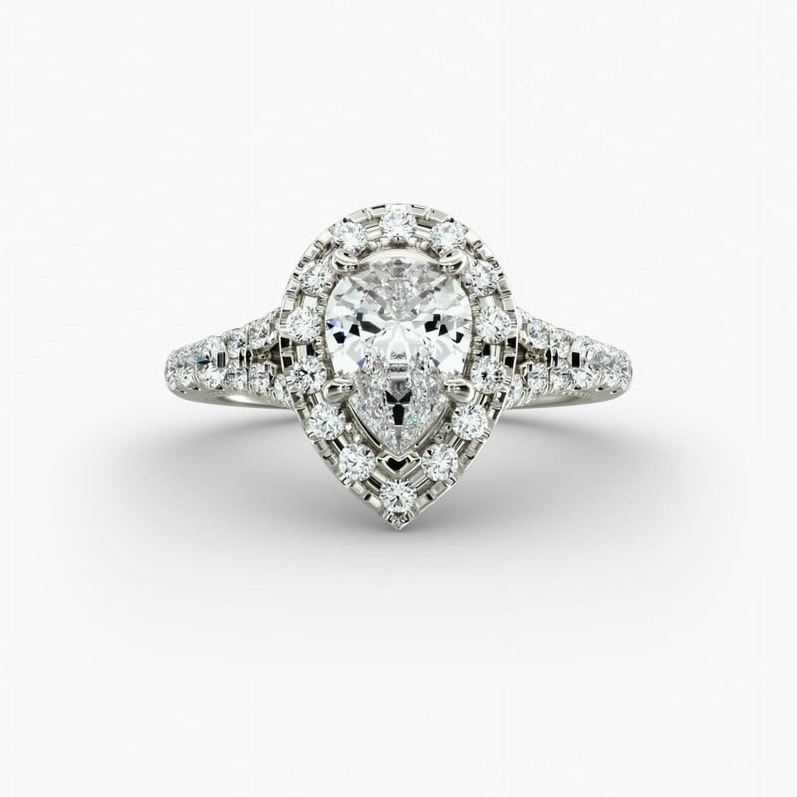 First Jewelry Pear-Shaped 1.8 Ct Moissanite Wedding Anniversary Rings ...