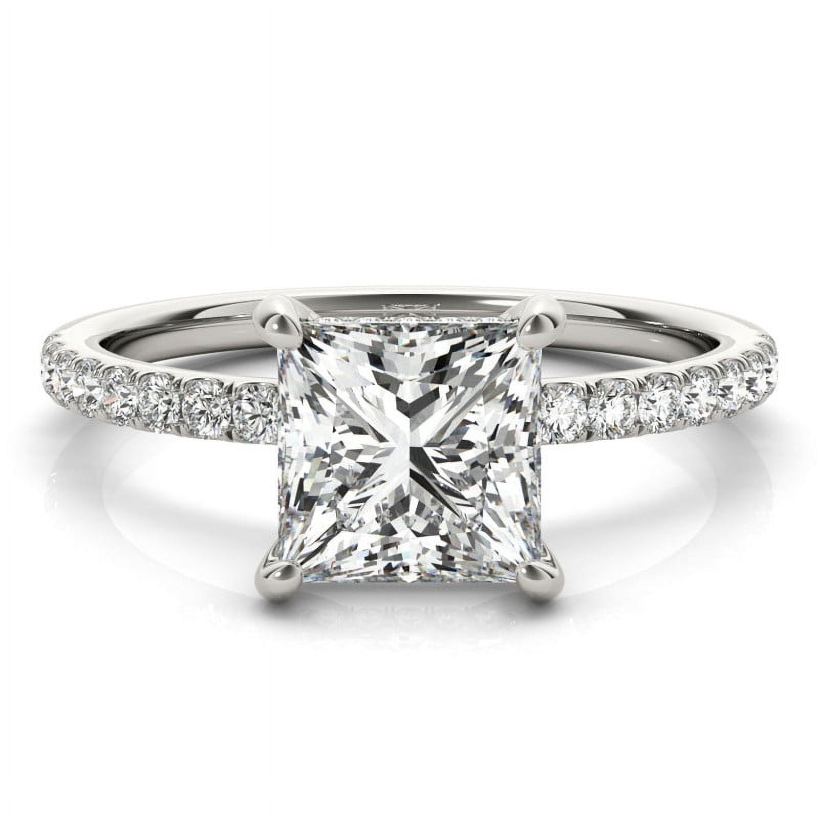 First Jewelry Princess Cut 1.8 Ct Moissanite Anniversary Ring - 14K ...