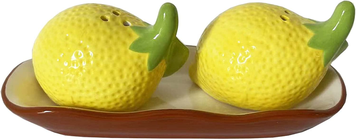 First of a Kind Ceramic Salt & Pepper Shakers - 7" Lemon Shaped Salt ...