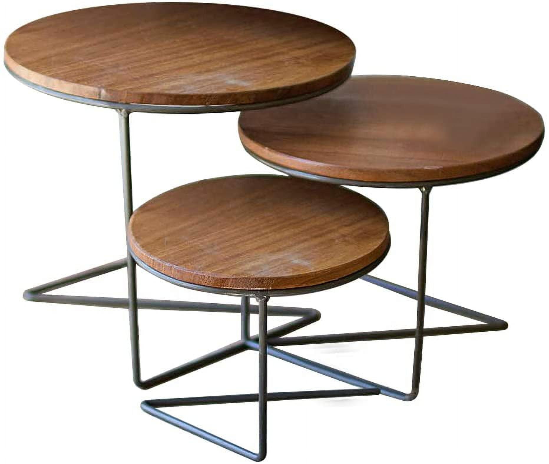 First of a Kind Round Wooden Display Risers - Set of 3 Round Wire ...