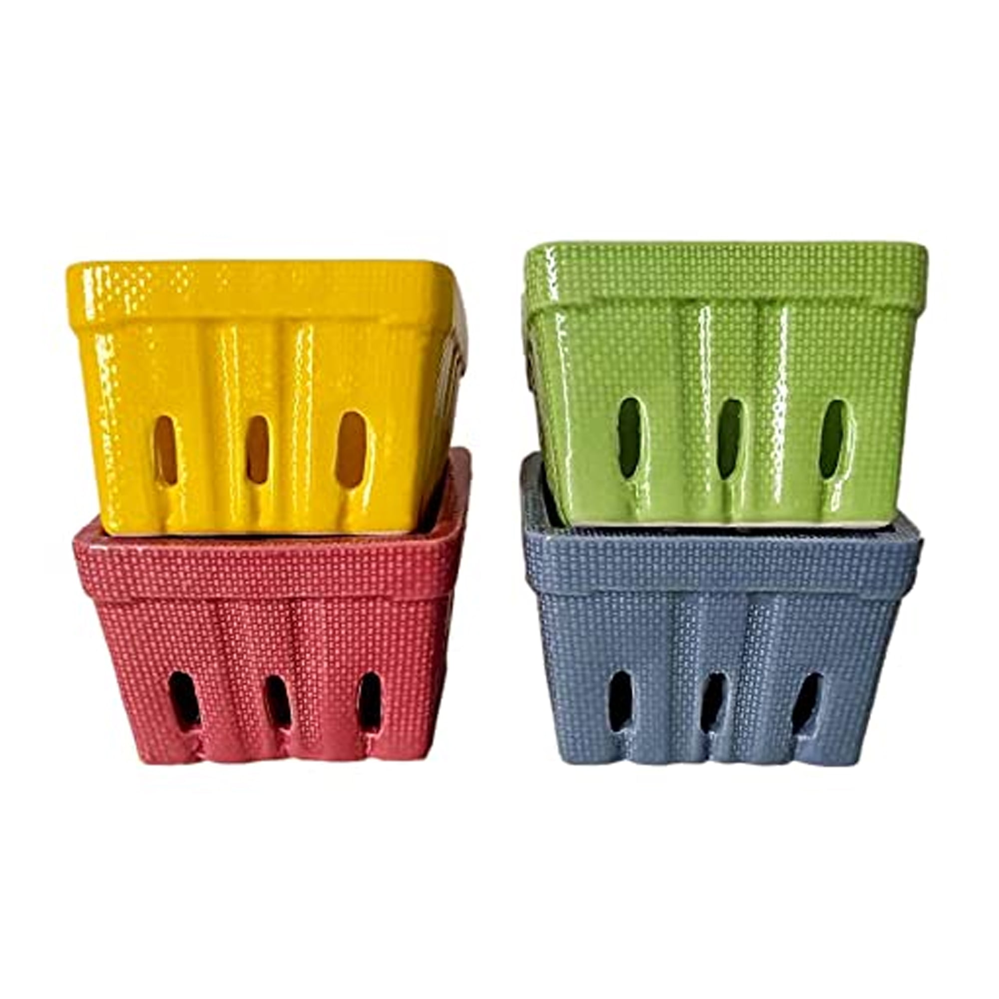 First of a Kind Stoneware Countertop Berry Baskets - Set of 4 ...