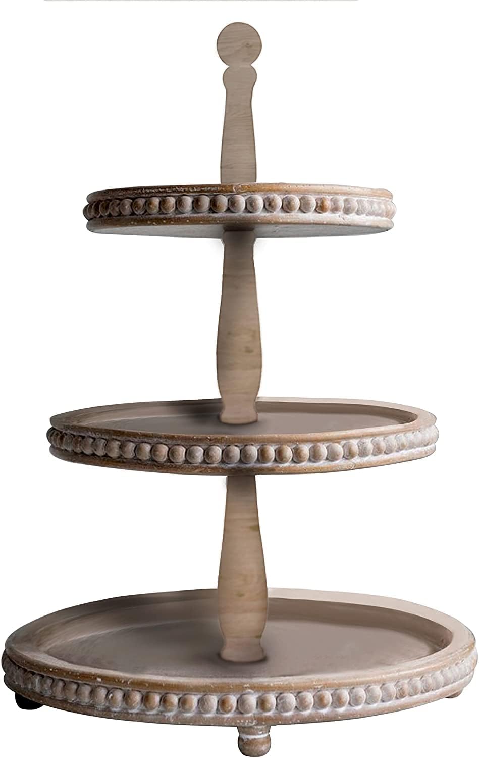 First of a Kind Whitewashed Round Decorative Tray - Unique Vintage ...