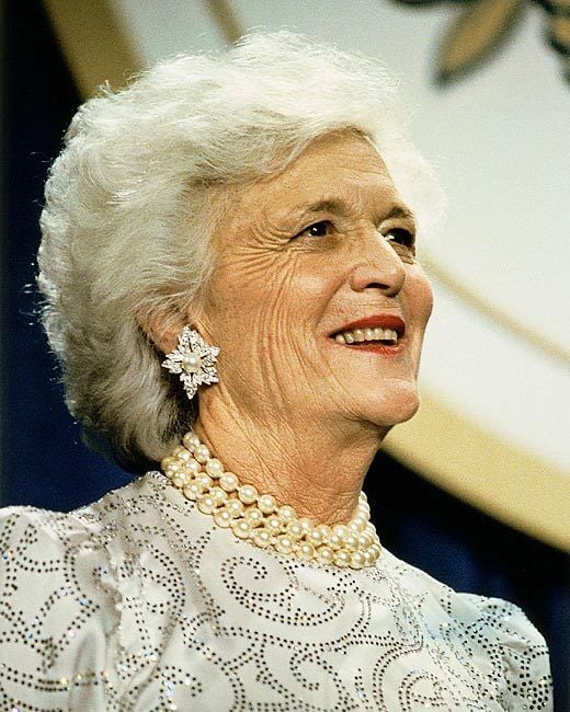 First Lady Barbara Bush Portrait - 20x30 Inch Laminated Poster ...