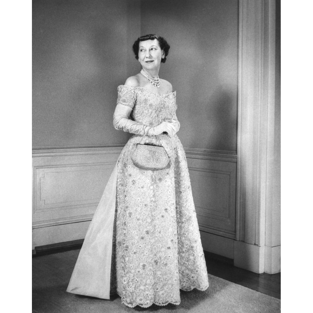 First Lady Mamie Eisenhower In Her Beaded Inaugural Gown. Jan. 16 ...