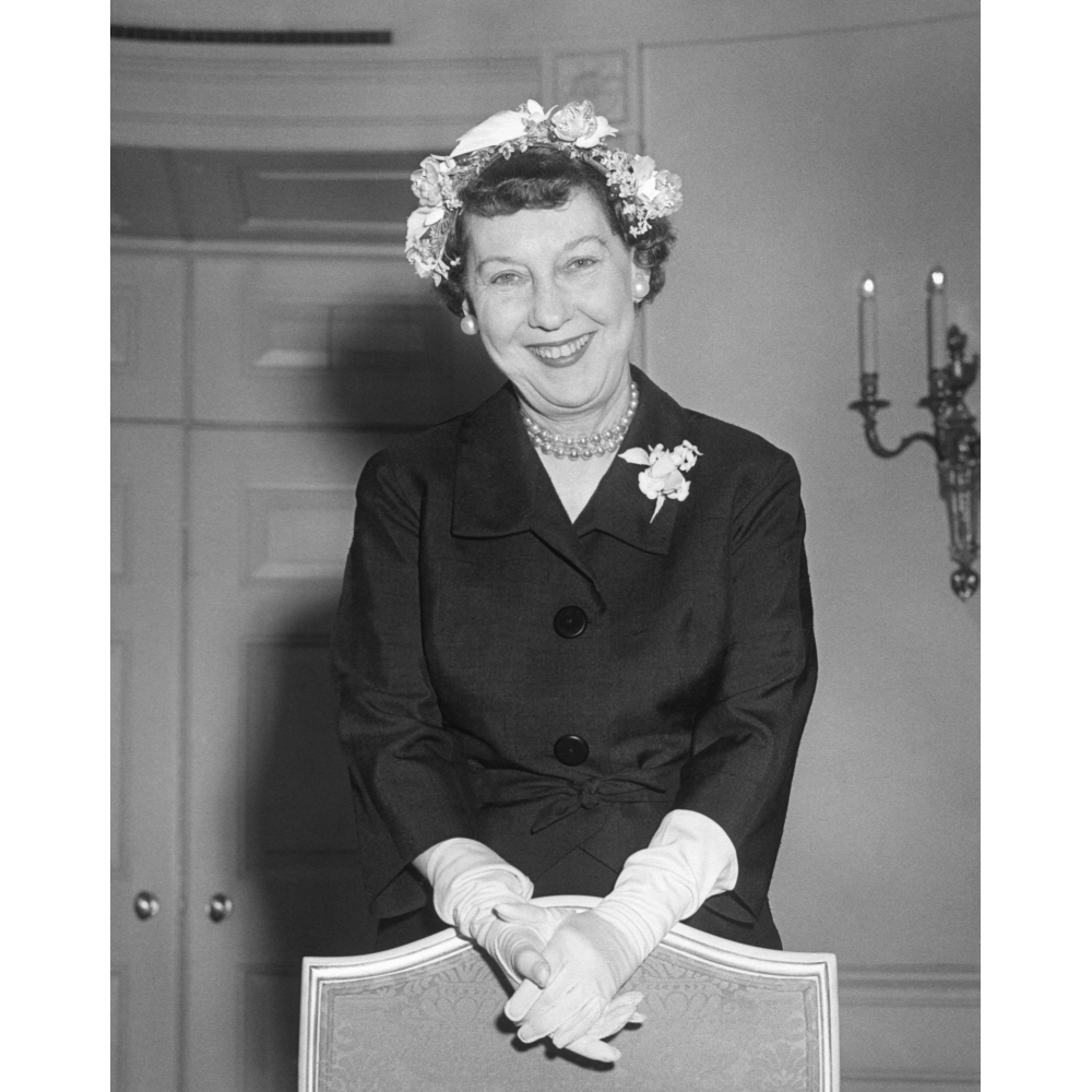 First Lady Mamie Eisenhower. Portrait Taken During State Visit Of Queen ...