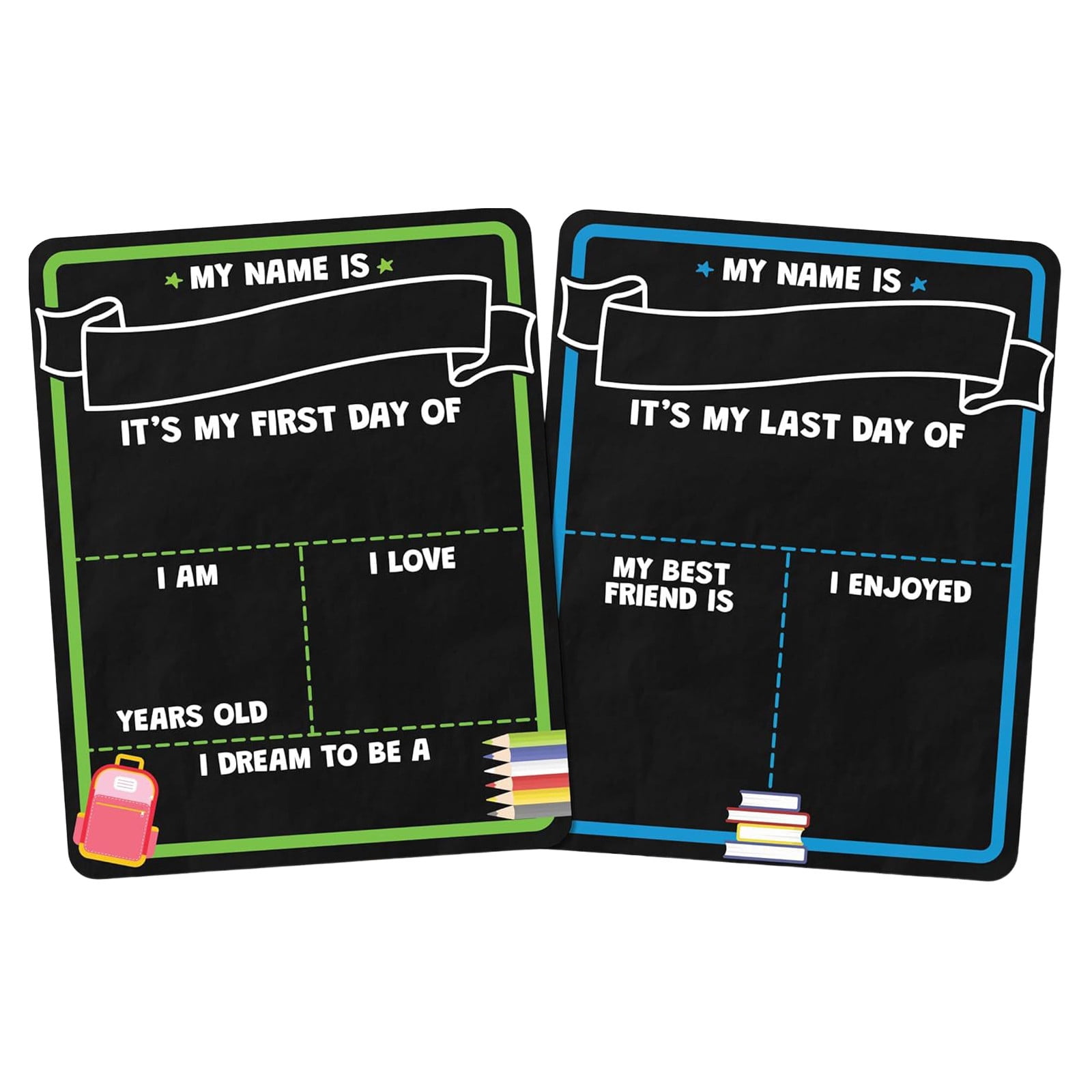 First and Last Day of School Board Sign with Liquid Chalk Markers for ...