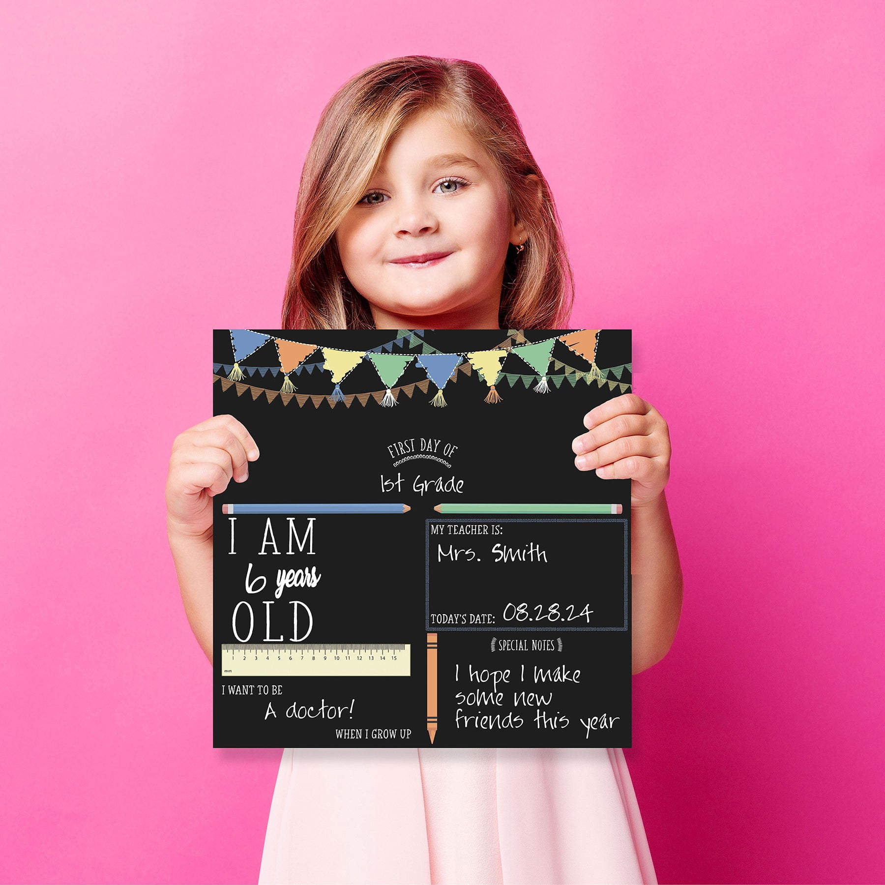 First/Last Day of School Banner Chalkboard - Walmart.com