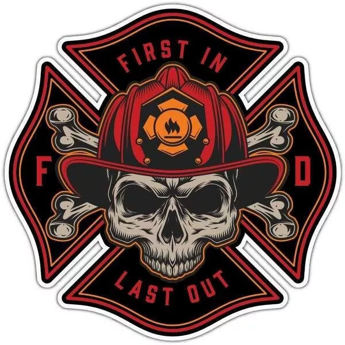 First In Last Out Firefighter Fire Skull Car Window Stickerphone Decal ...