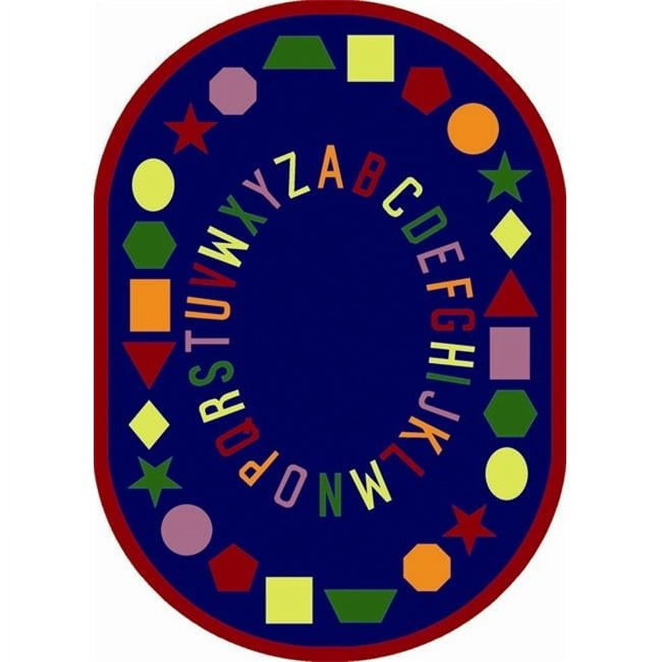 First Lessons Blue 5 ft.4 in. x 7 ft.8 in. Oval WearOn Nylon Machine ...