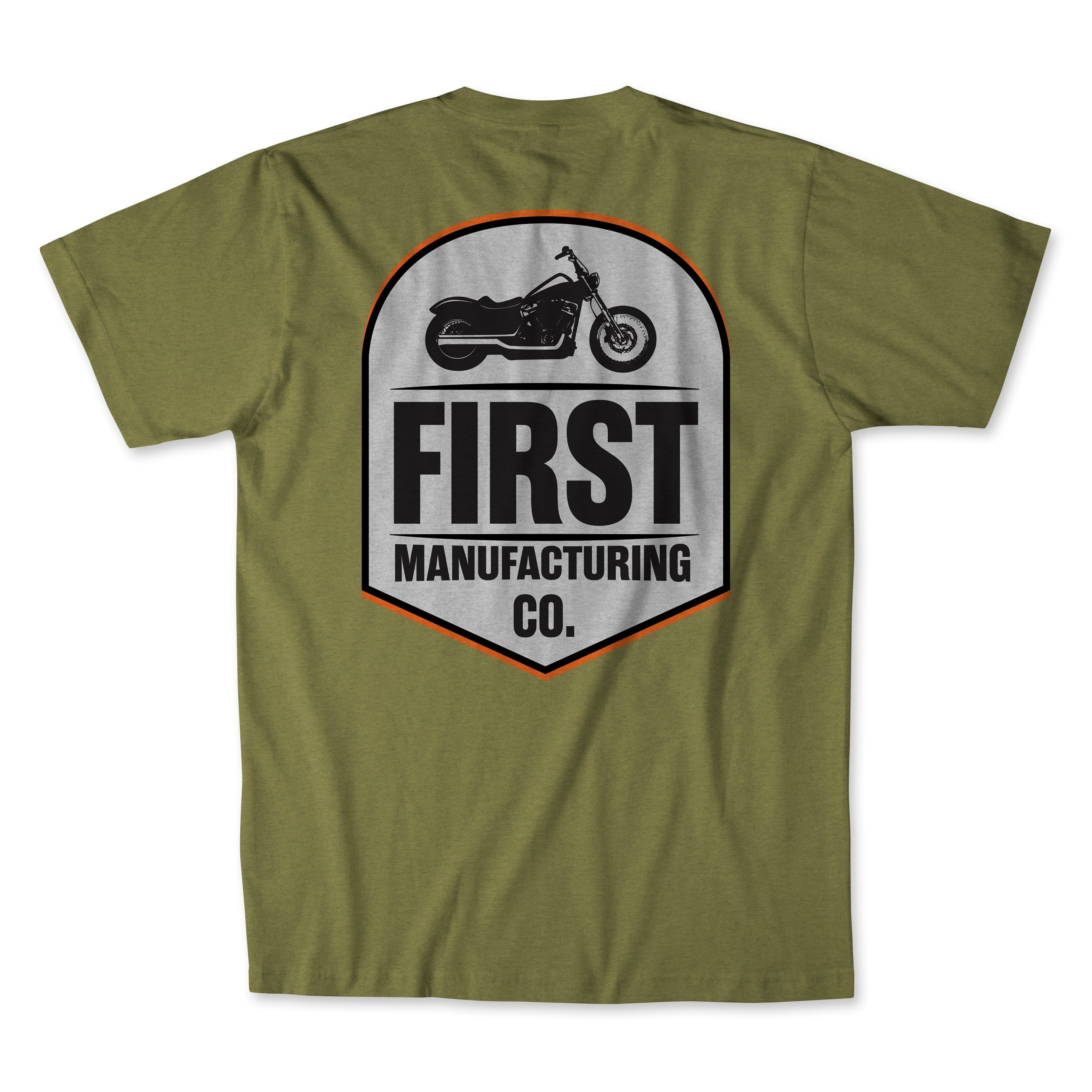First Manufacturing FIT-006-5XL-OLVGR T-Shirt with Bike Logo, Olive Green - 5XL - Walmart.com