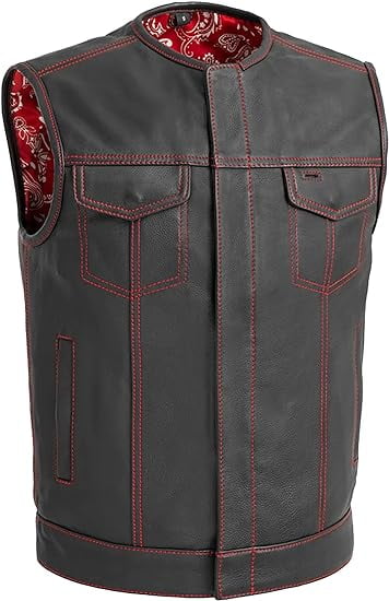 First Mfg Co - Bandit - Men's Motorcycle Biker Riding Red Black Leather ...