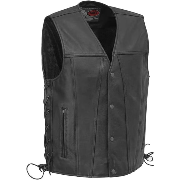 First Mfg Co - Blaster - Men's Motorcycle Biker Riding Black Leather ...