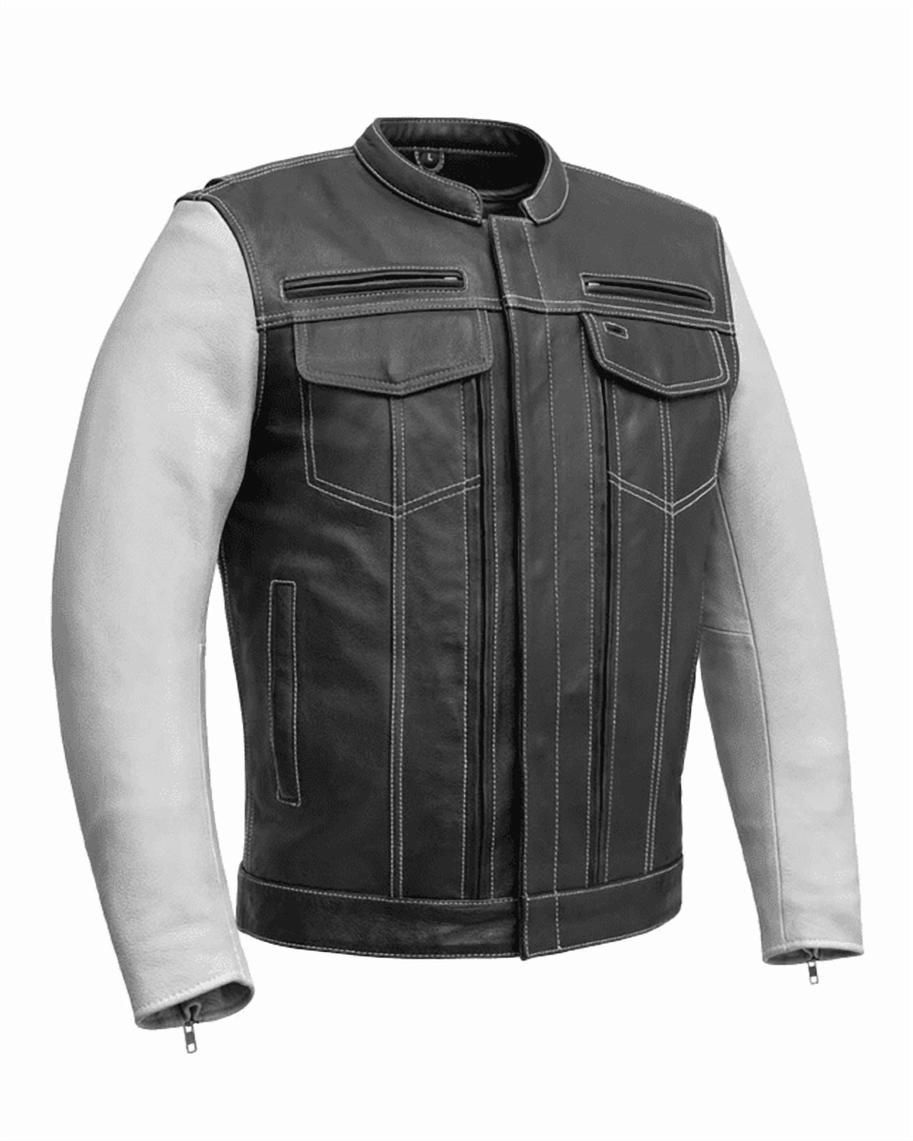 First Mfg Co - Raider - Men's Motorcycle Riding Leather Jacket, Premium ...