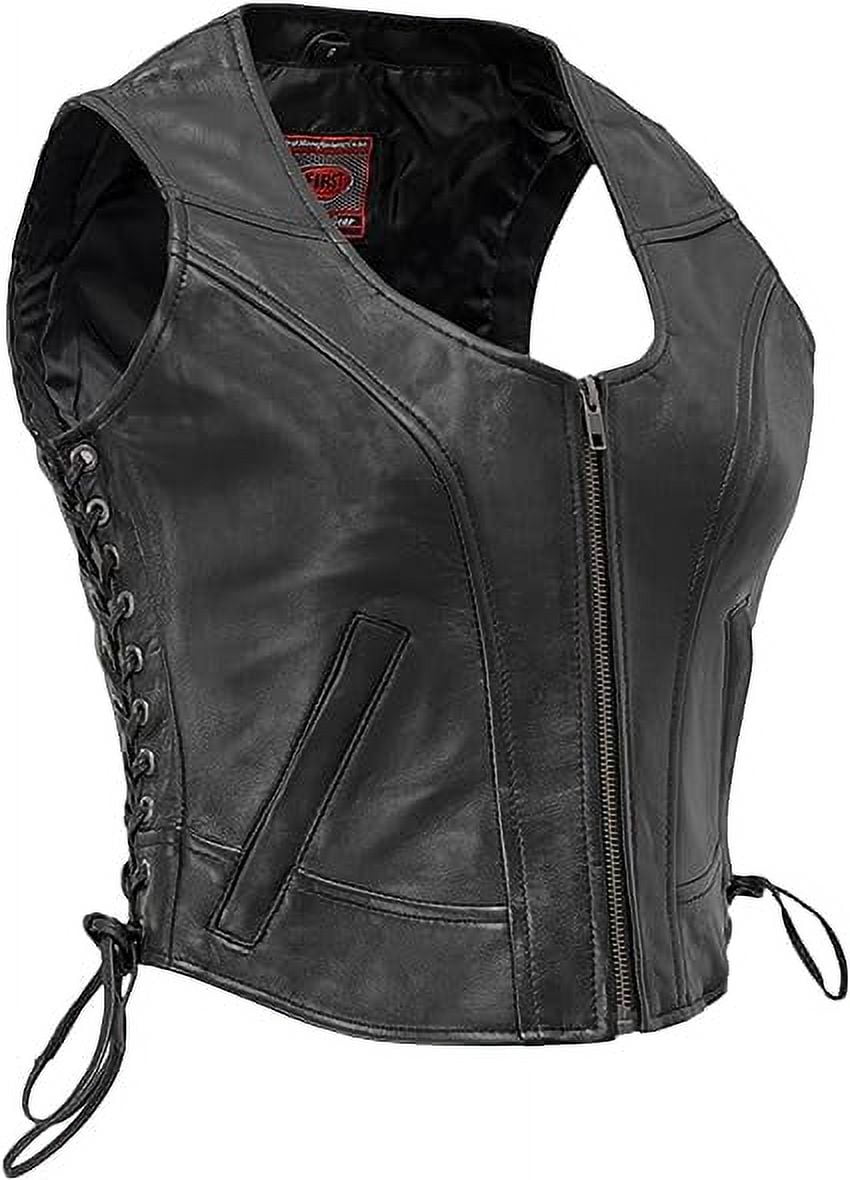 First Mfg Co - Raven - Women's Motorcycle Biker Riding Black Leather ...