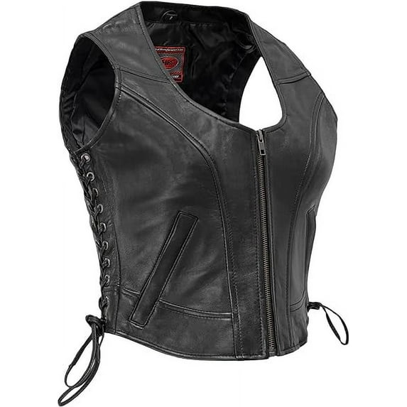 First Mfg Co - Raven - Women's Motorcycle Biker Riding Black Leather ...
