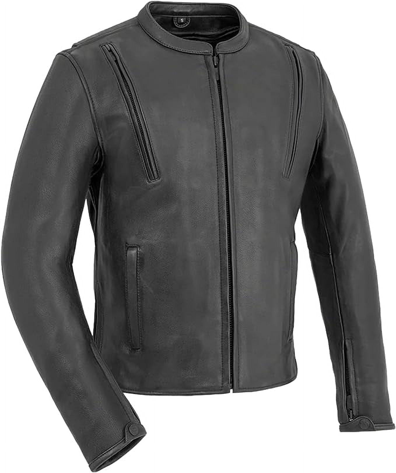 First Mfg Co - Revolt - Men's Motorcycle Biker Riding Black Leather ...