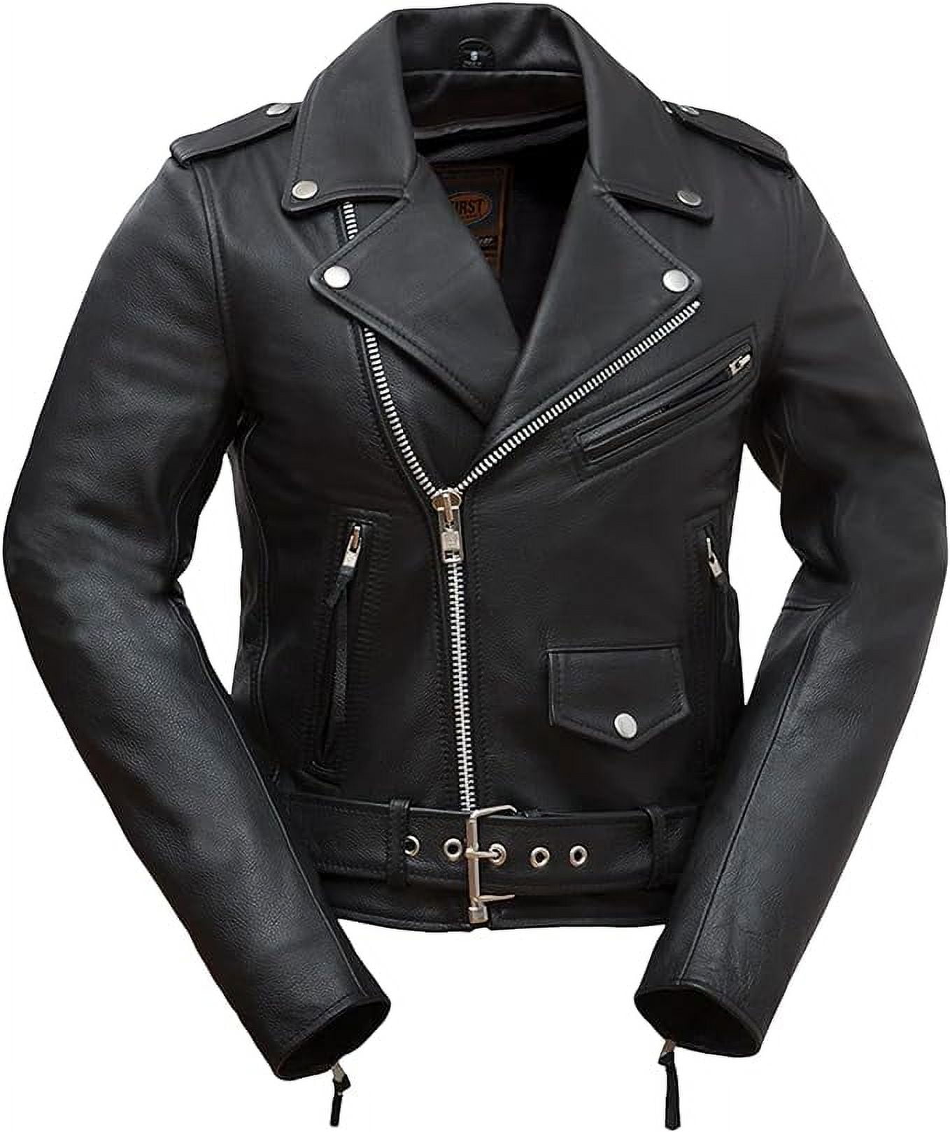 First Mfg Co - Rockstar - Women's Motorcycle Biker Riding Black Leather ...