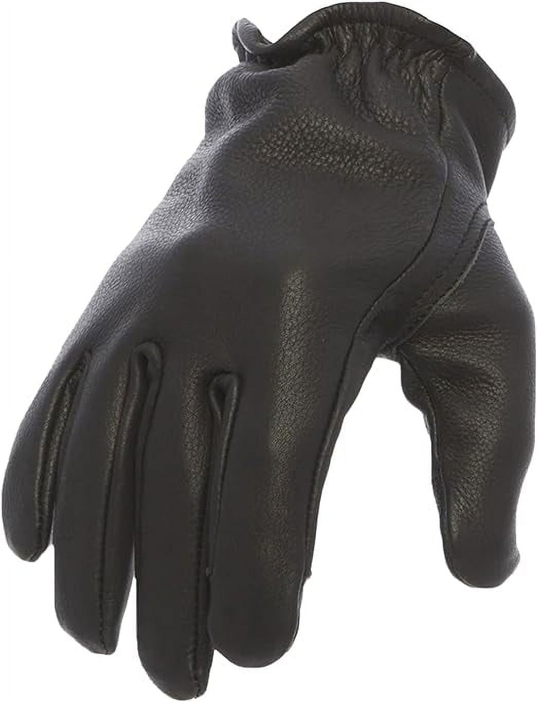 First Mfg Co - Roper - Men's Motorcycle Biker Riding Black Leather Gloves - Touch Screen Support ...
