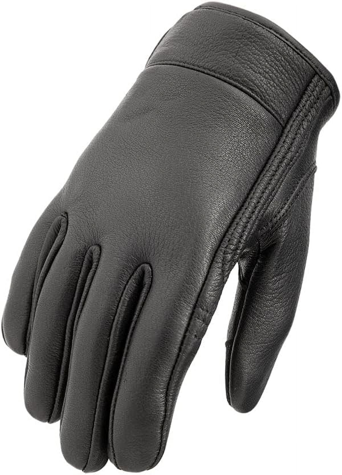 First Mfg Co - Rumble - Men's Motorcycle Biker Riding Black Leather Gloves - Medium - Touch ...