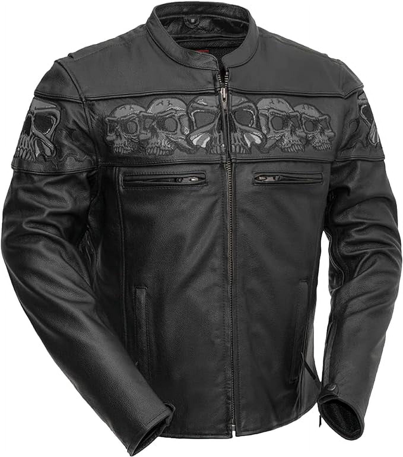 First Mfg Co - Savage Skulls - Men's Motorcycle Biker Riding Black ...