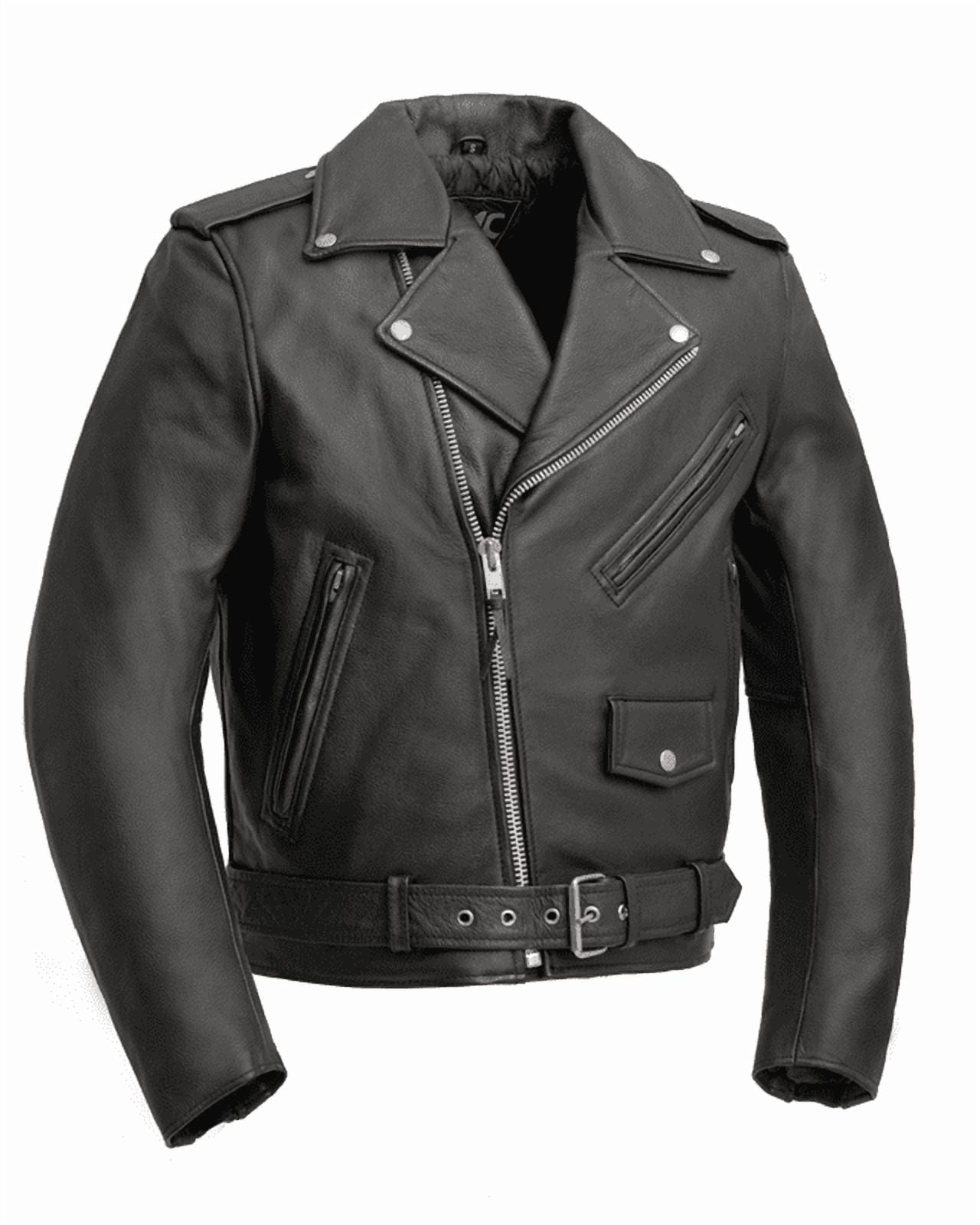 First Mfg Co - SuperStar - Men's Motorcycle Biker Riding Black Leather ...
