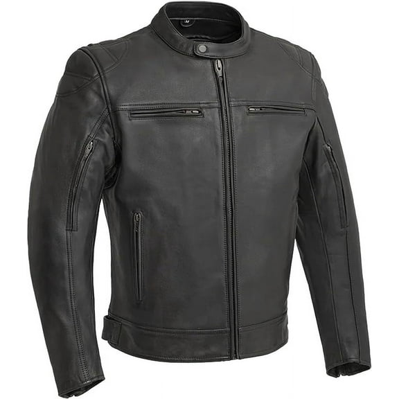First Mfg Co - Revolt - Men's Motorcycle Biker Riding Black Leather ...