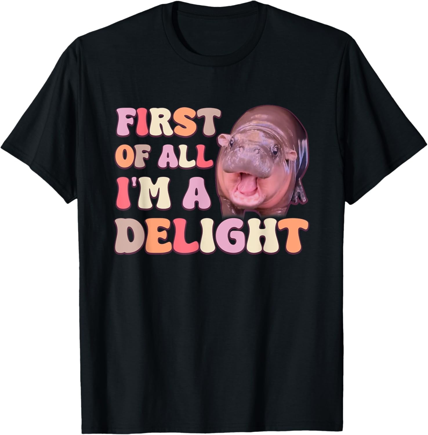 First Of All I'm a Delight Moo-Deng Funny Meme Saying T-Shirt - Walmart.com