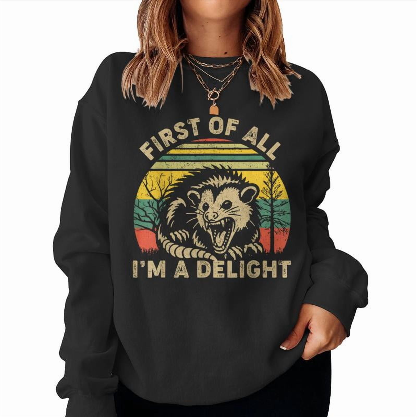 First Of All Im A Delight Funny Sarcastic Angry Opossum Graphic ...