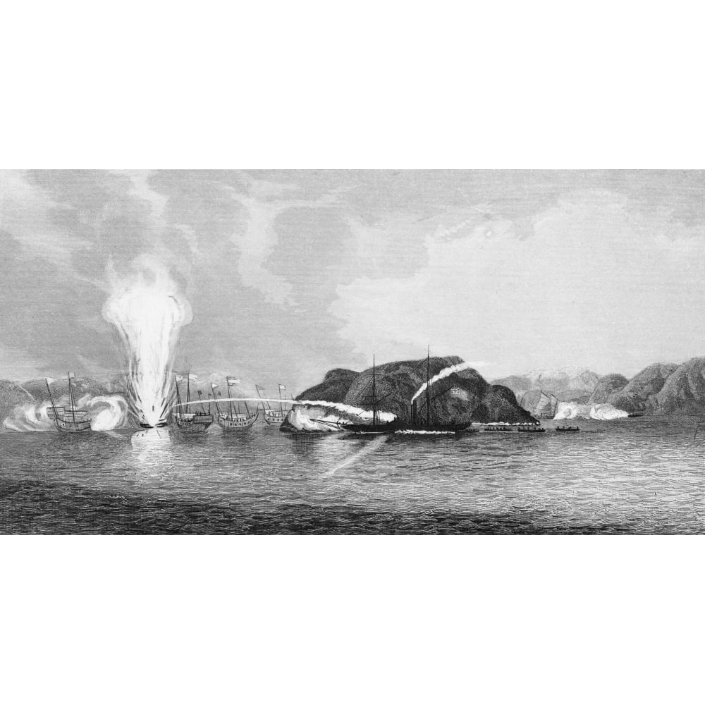 First Opium War Battle. N'Attack On The War Junks At Chuenpee Creek ...