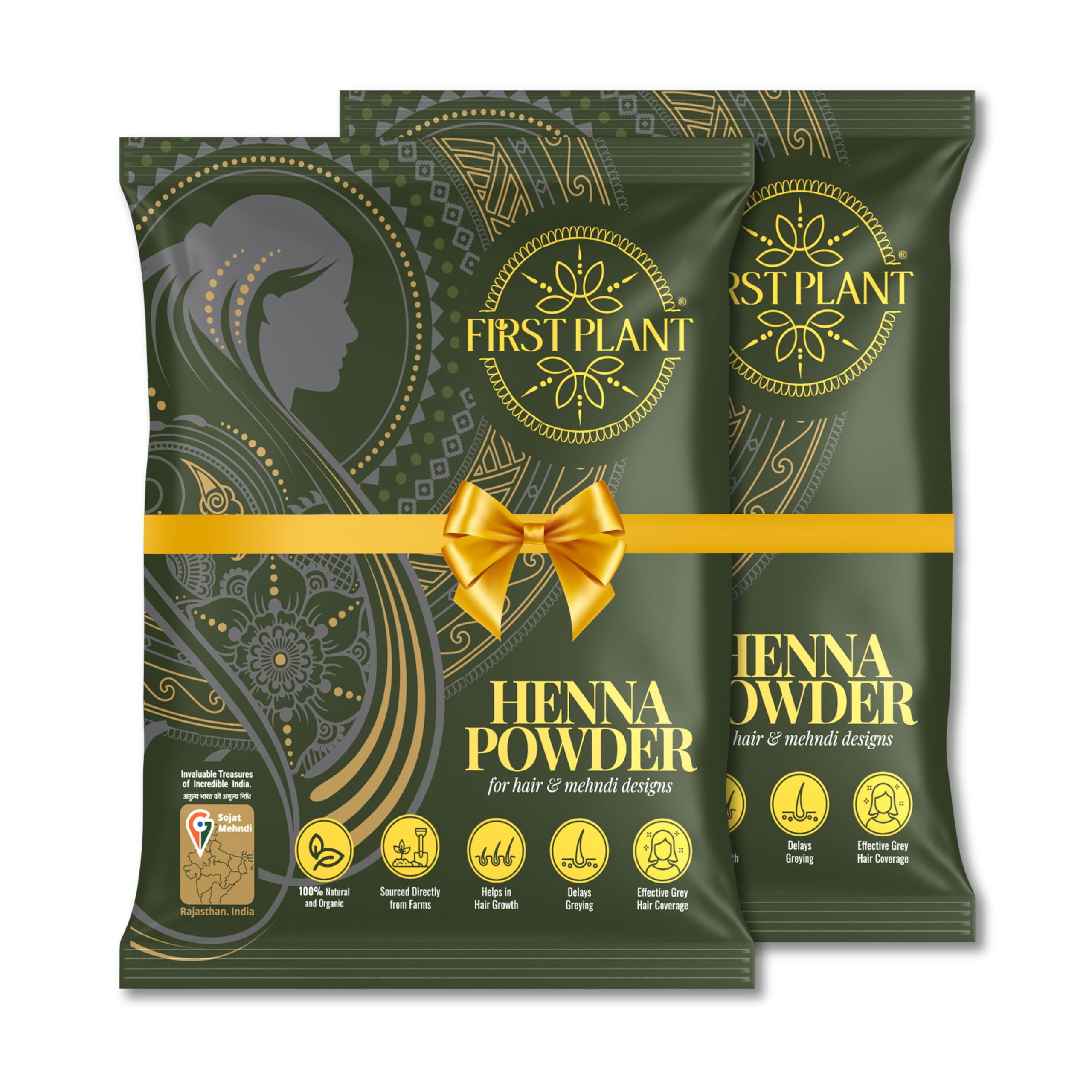 First Plant Premium Organic Henna Powder With Gi Tag, 400g - Walmart.com