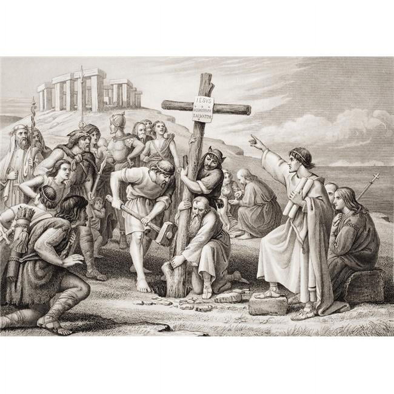 The First Preaching of Christianity In Britain Engraved by John Easton ...