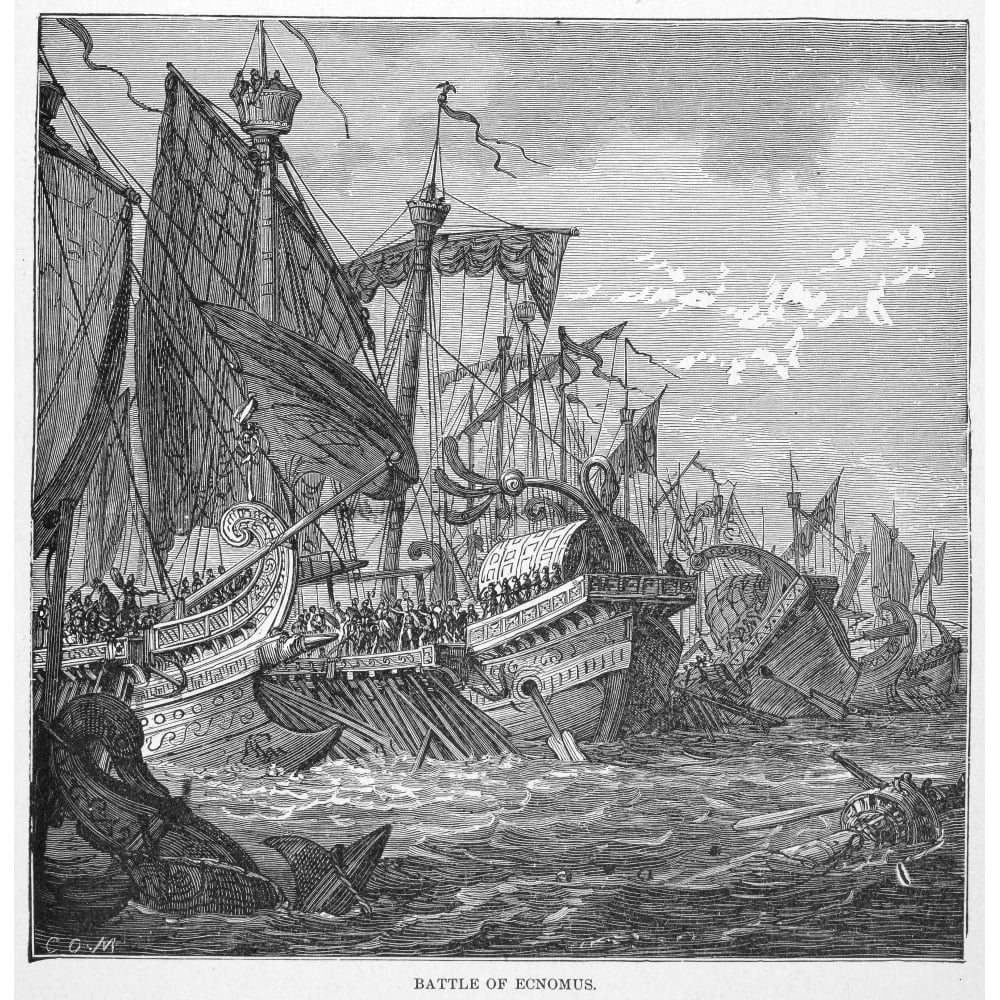 First Punic War Battle. N'Battle Of Ecnomus.' In 256 B.C. During The ...